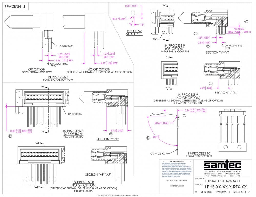 Samtec LPHS drawing page 5