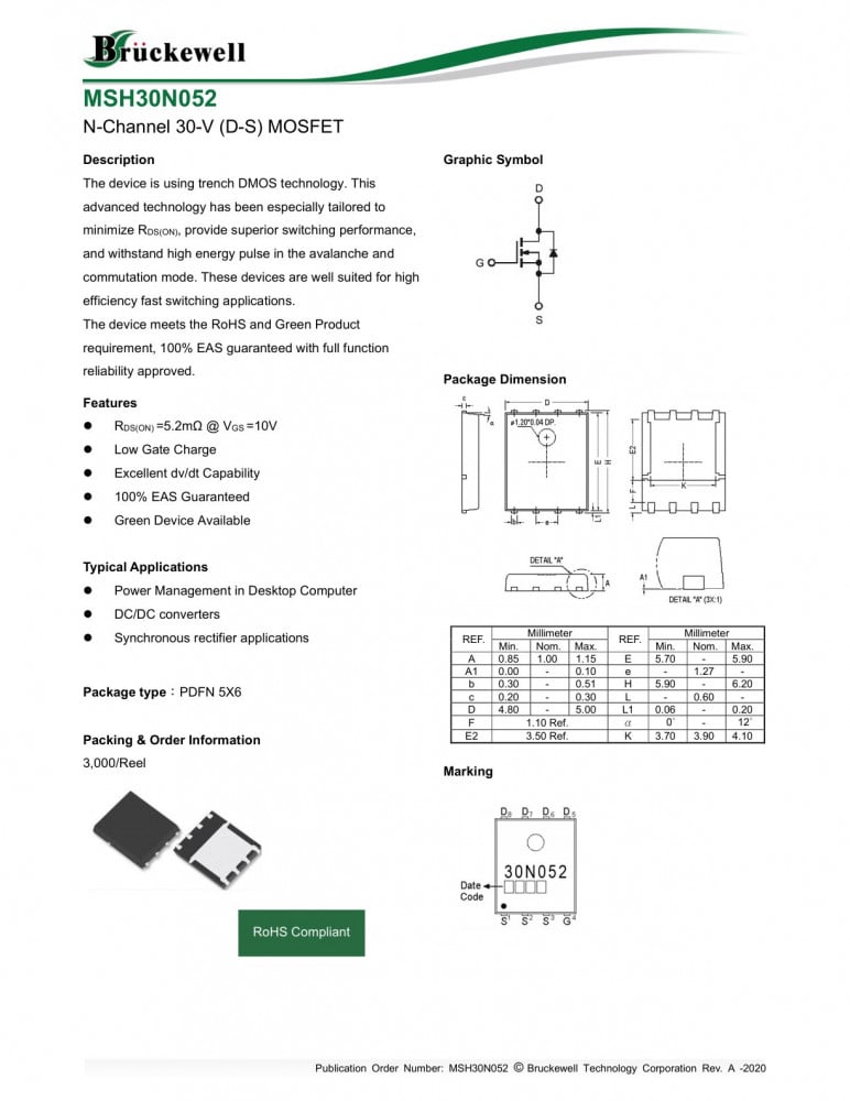 MSH30N052 datasheet page 1