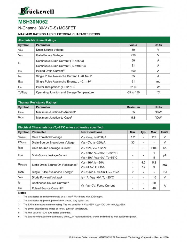 MSH30N052 datasheet page 2