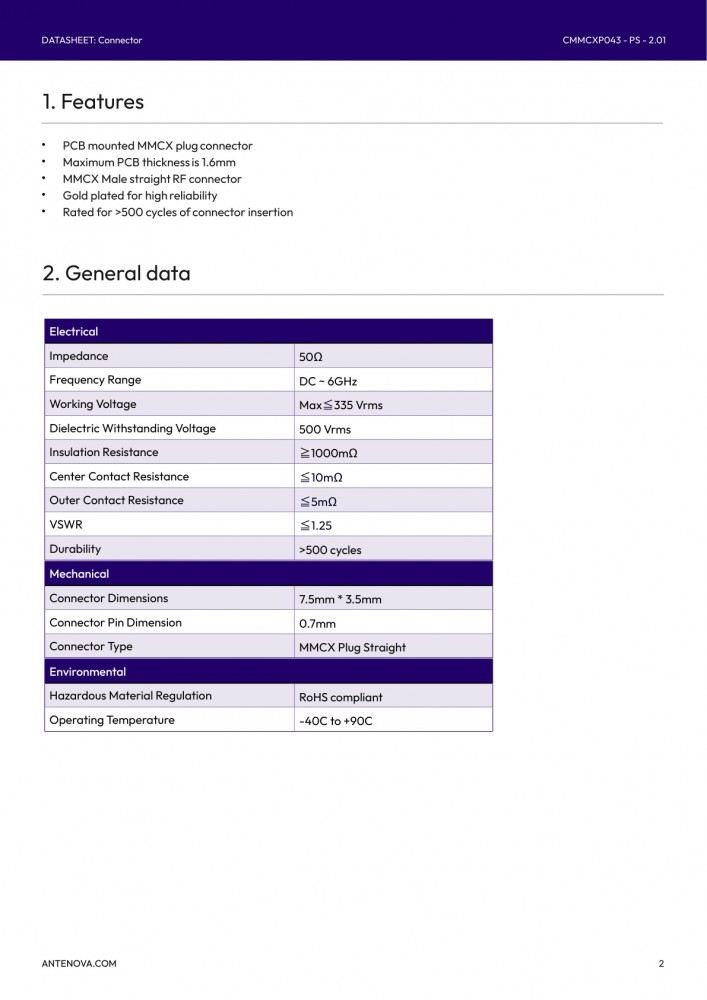 CMMCXP043 datasheet page 2