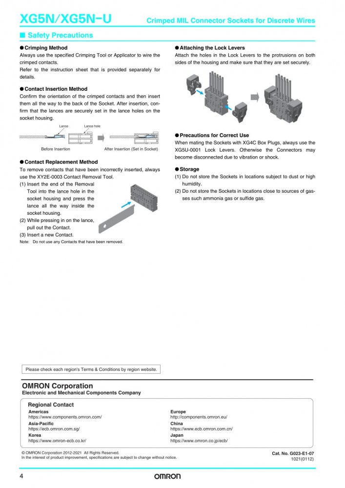 OMRON XG5N/XG5N-U datasheet page 4