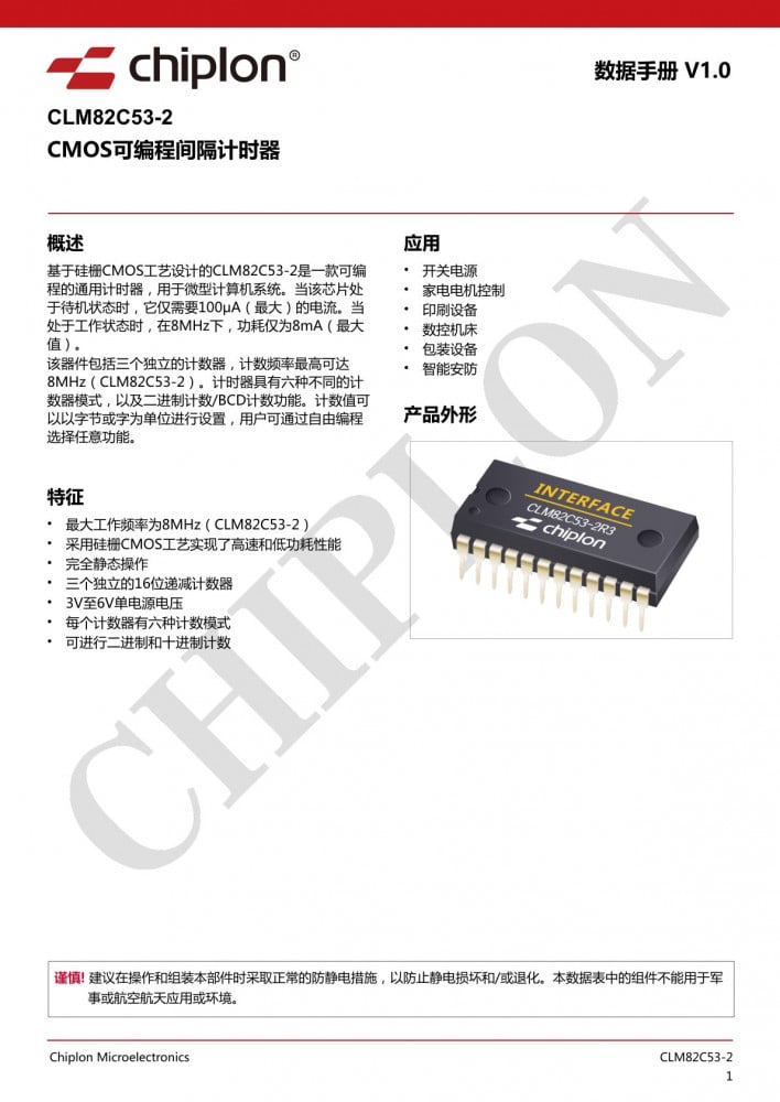 CLM82C53-2R3 datasheet page 1