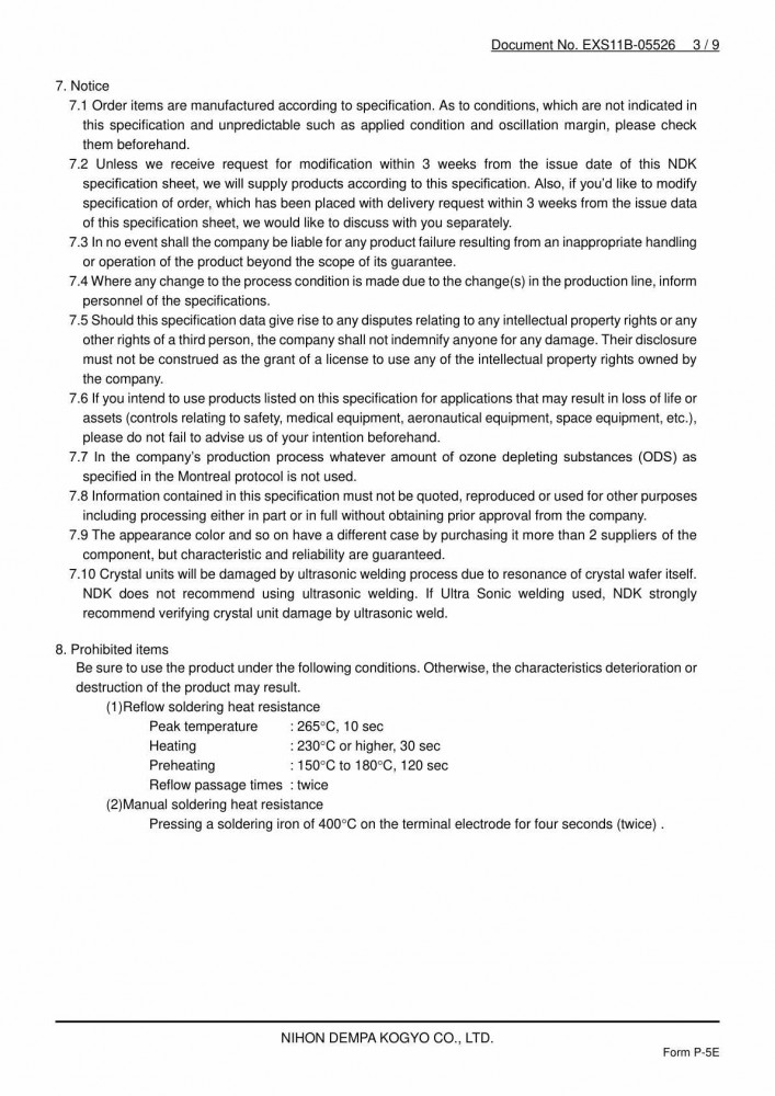 NX3215SA specification page 3
