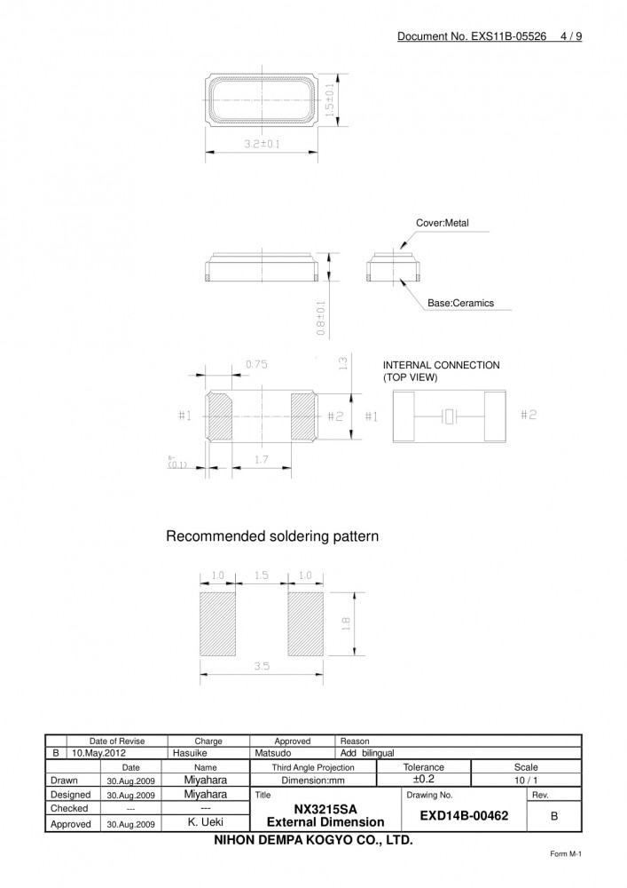NX3215SA external dimension drawing