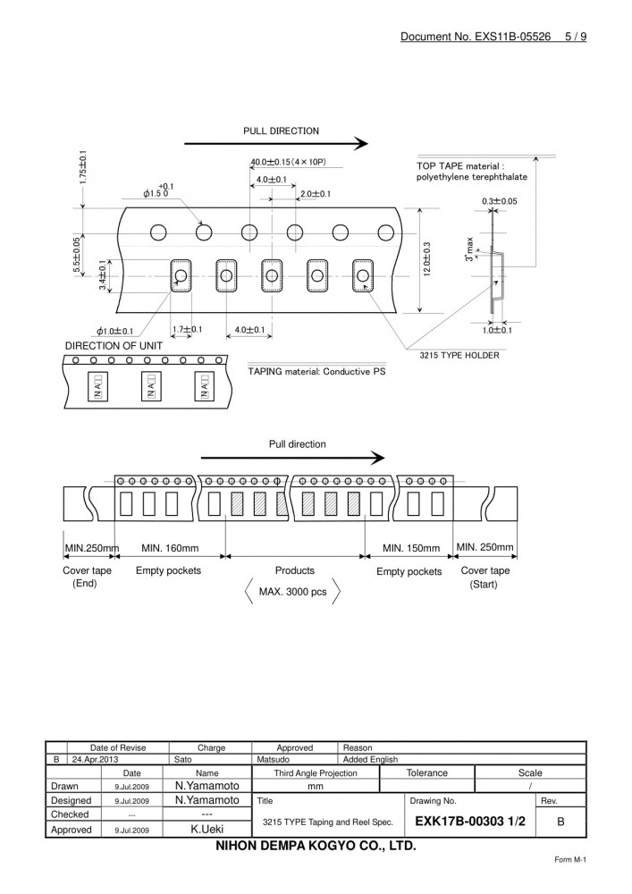 NX3215SA taping drawing page 1