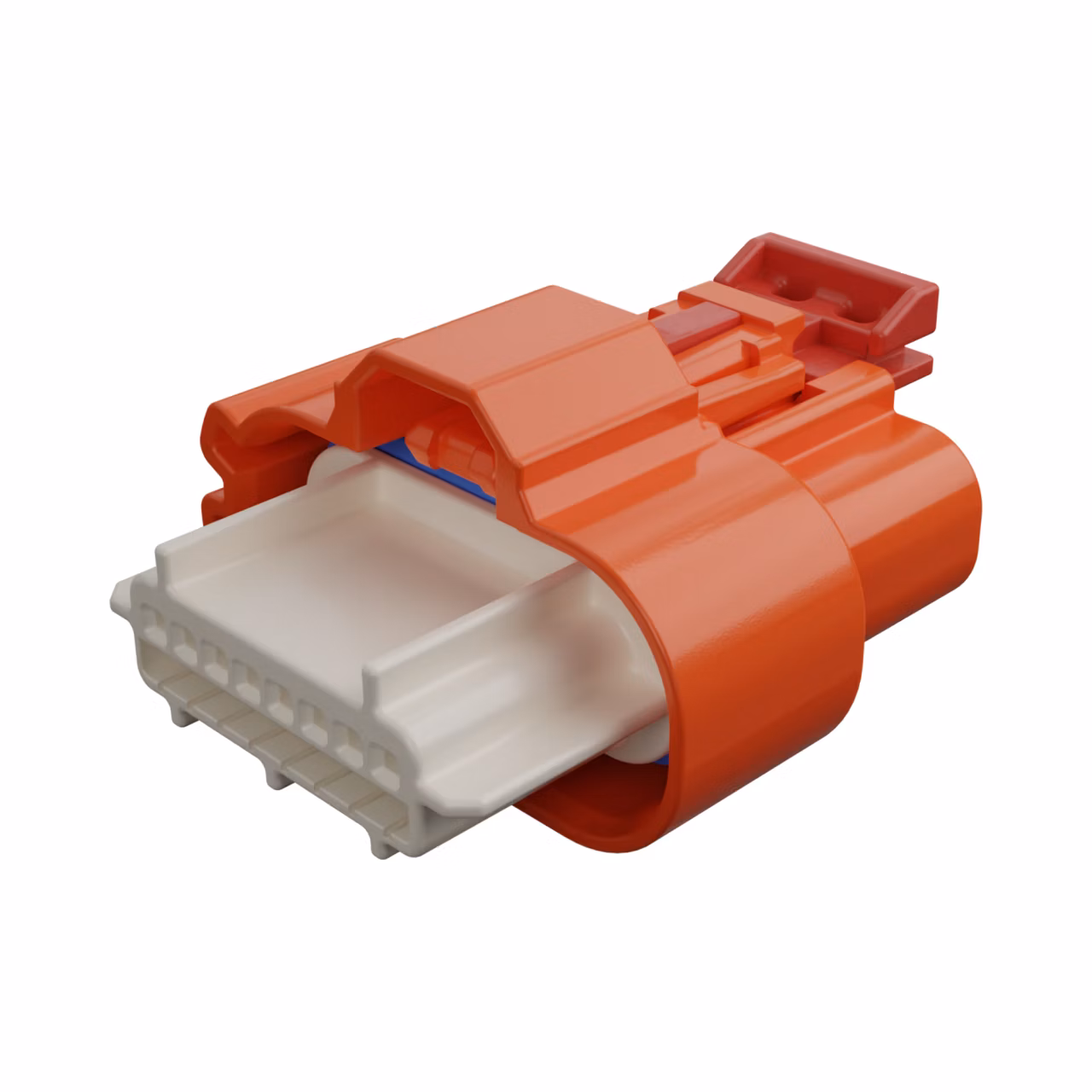 Squba Sealed Receptacle Assembly with CPA, 1.80mm Pitch, Single Row, 8 Circuits, Orange for sale
