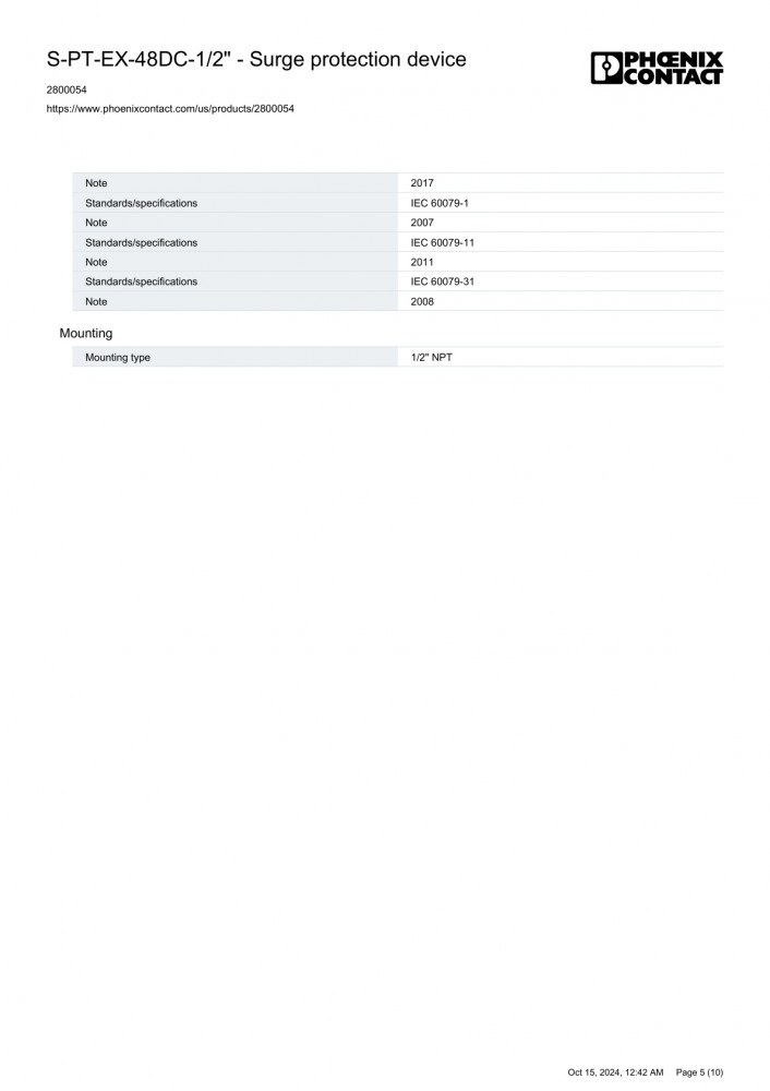 Phoenix Contact 2800054 technical document page 5