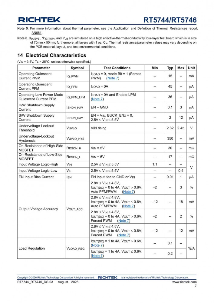 RT5744 RT5746 datasheet page 7