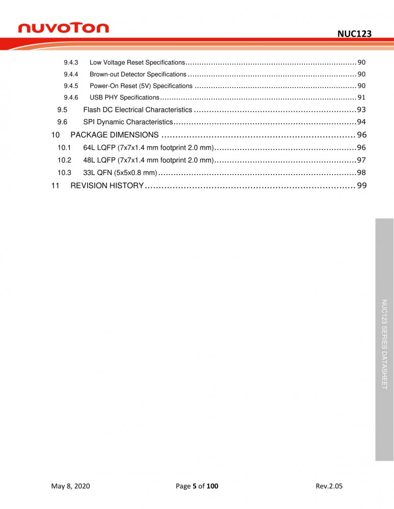 NUC123 datasheet page 5