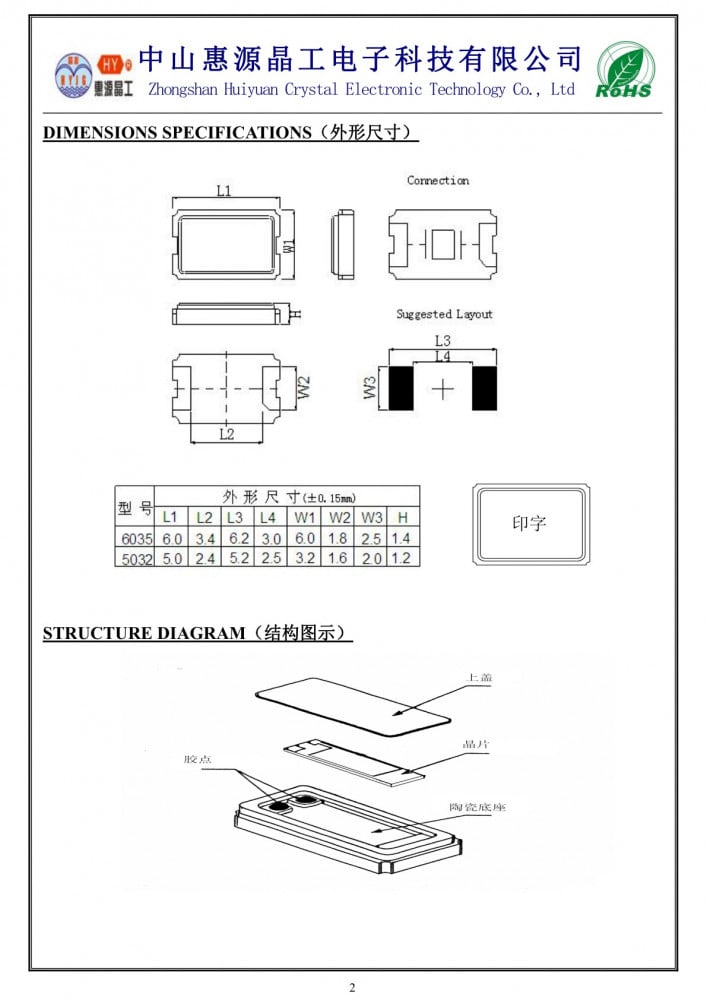 HY98304MSMD5032TCOB1R10 technical document page 2
