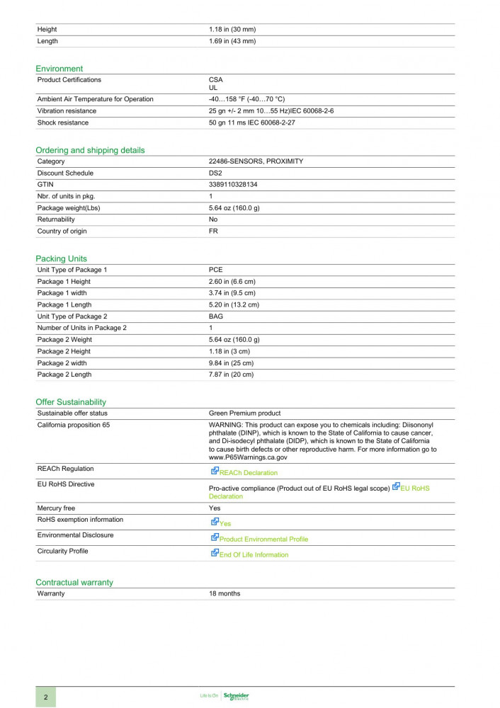 XS1N30NA349TF technical document page 2
