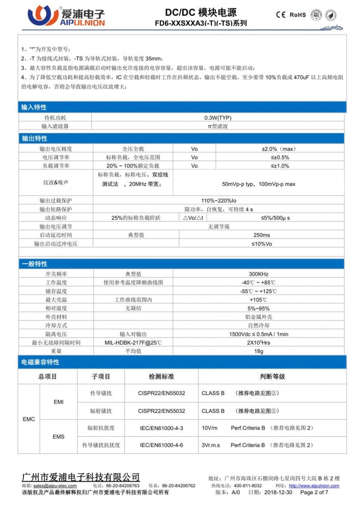 FD6-36S12A3 datasheet page 2