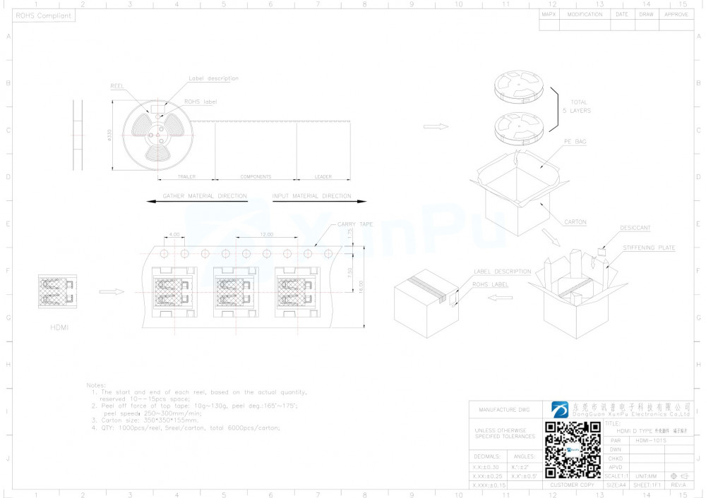 XUNPU HDMI-101S manufacturer drawing page 2