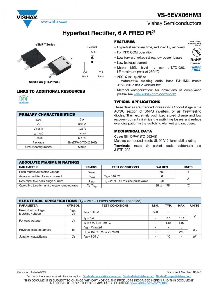 VS-6EVX06HM3/I datasheet page 1