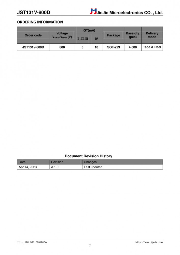 JST131V-800D datasheet page 7
