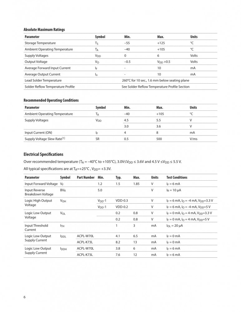 ACPL-K73L-500E datasheet page 6