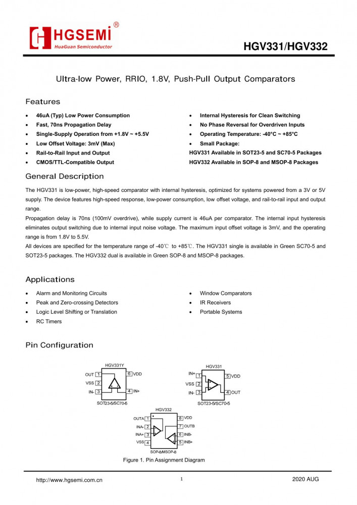 HGV331M5/TR datasheet page 1