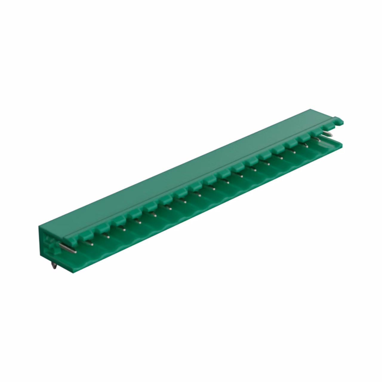 5.08mm Pitch Eurostyle Right-Angle PCB Header, Open Ends, Green Housing, 19 Circuits for sale