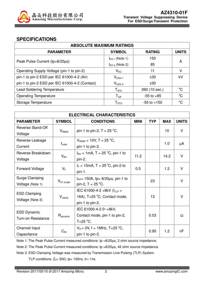 AZ4310-01F datasheet page 2