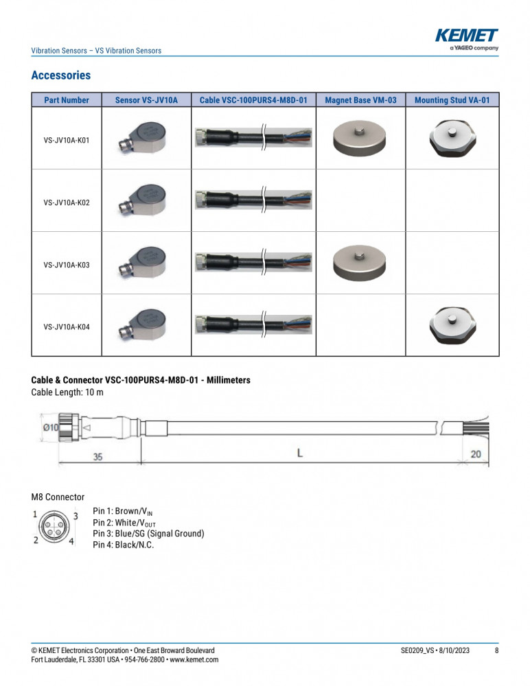 KEMET VS-BV203-B technical document page 8