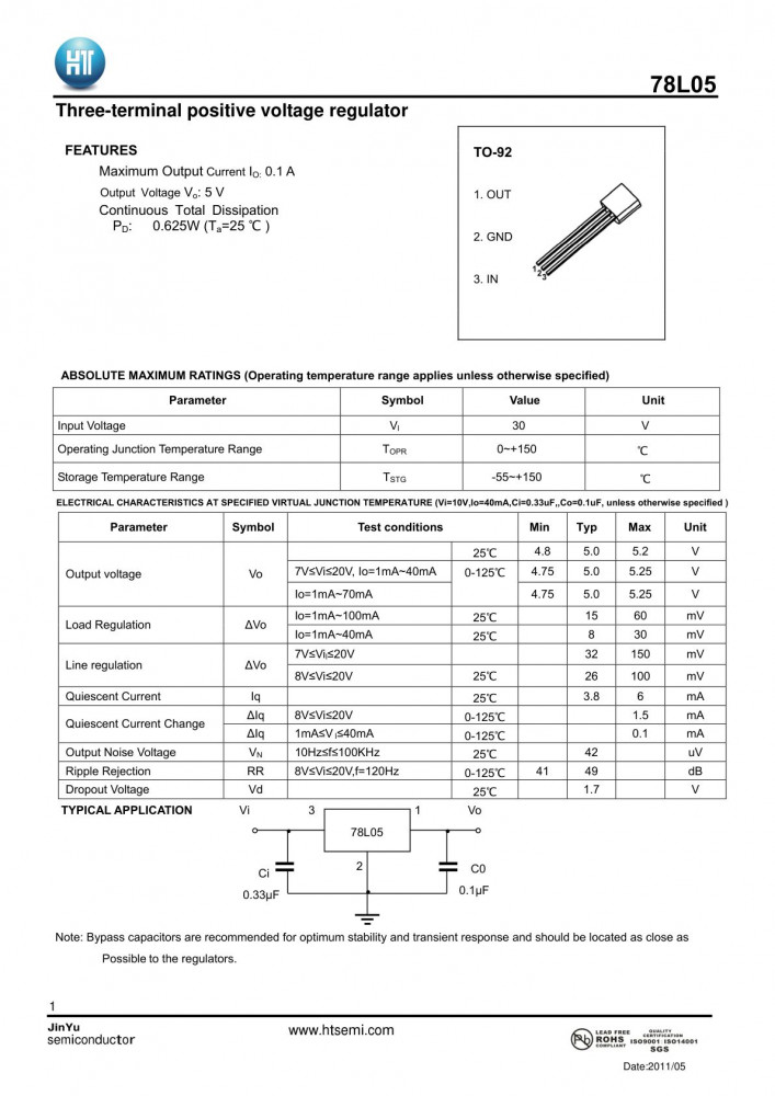 78L05T/B datasheet page 1