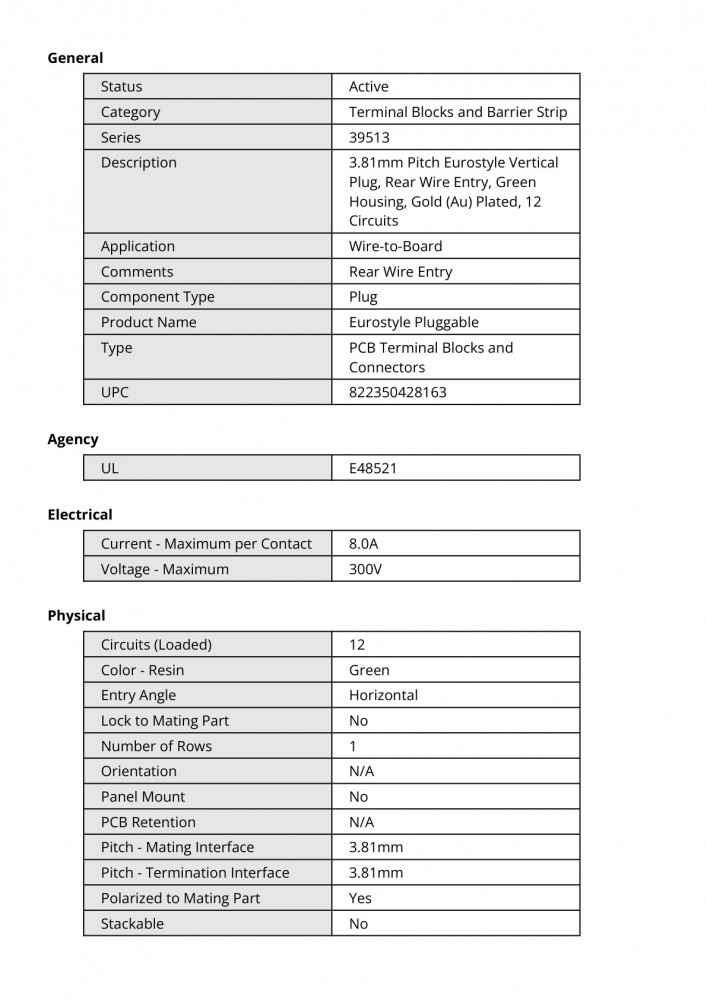 Technical document image 2 for Molex 395137512