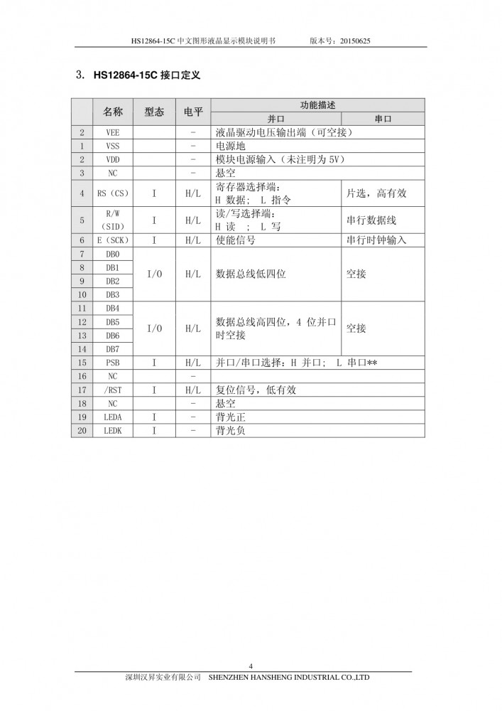 HS12864-15C datasheet page 4