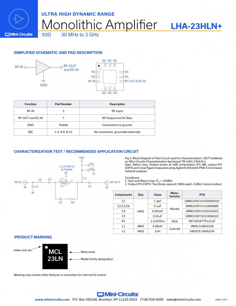 LHA-23HLN+ datasheet page 3