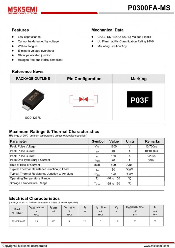 P0300FA-MS datasheet page 2