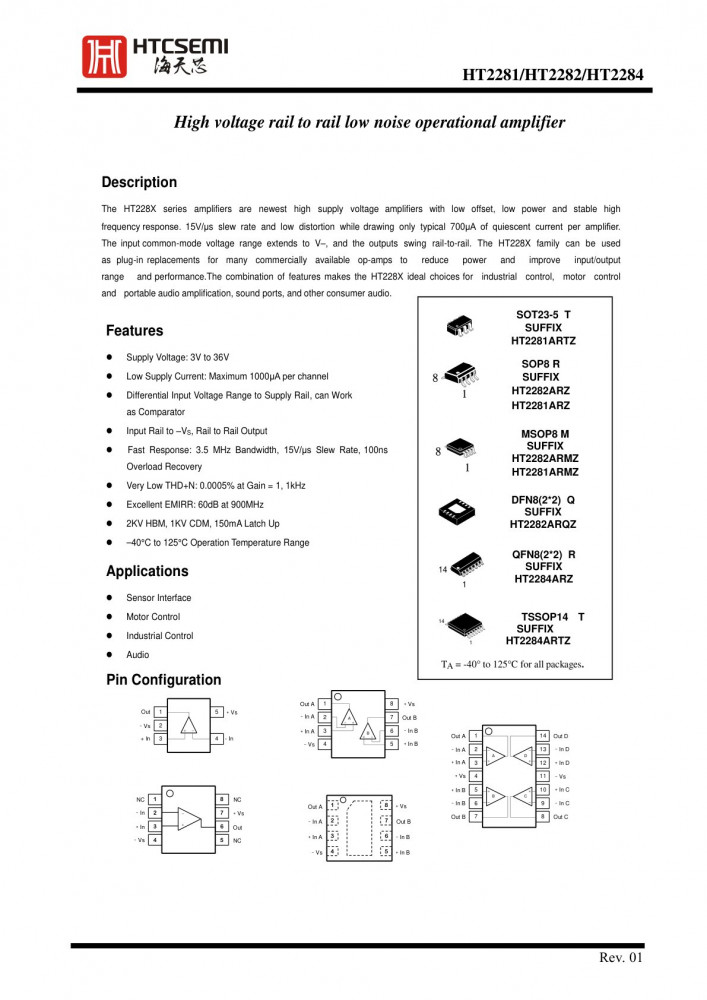 HT2282ARZ datasheet page 1
