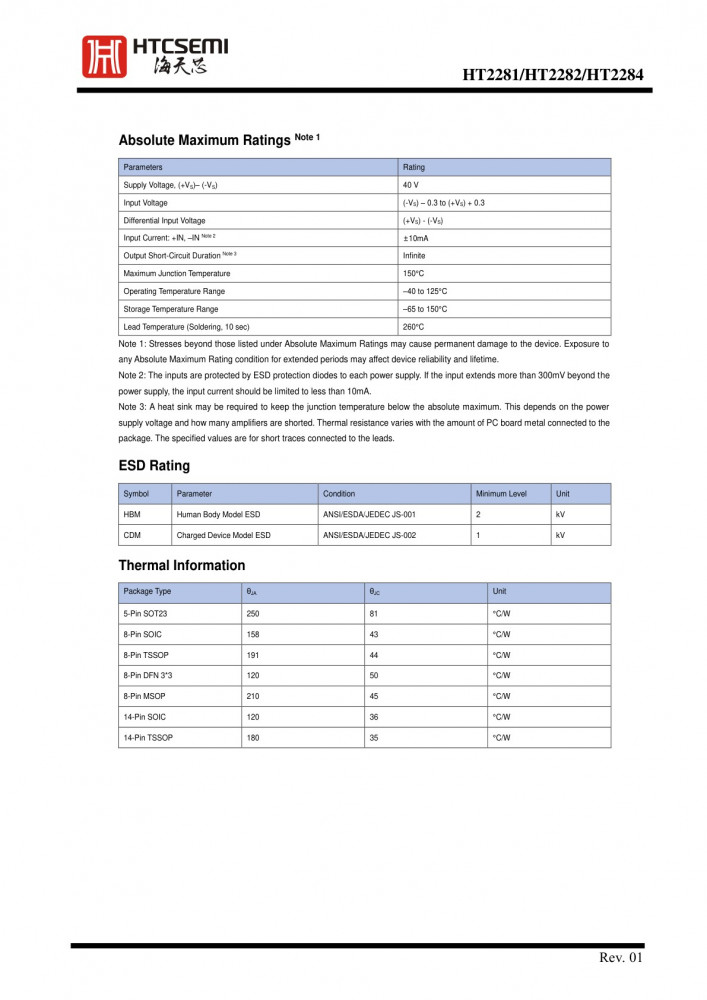 HT2282ARZ datasheet page 2