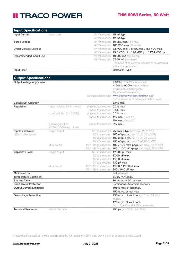THM 60WI datasheet page 2