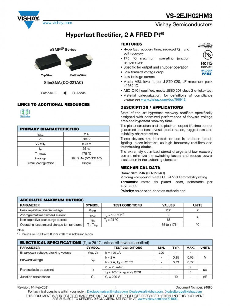 VS-2EJH02HM3/6 datasheet page 1