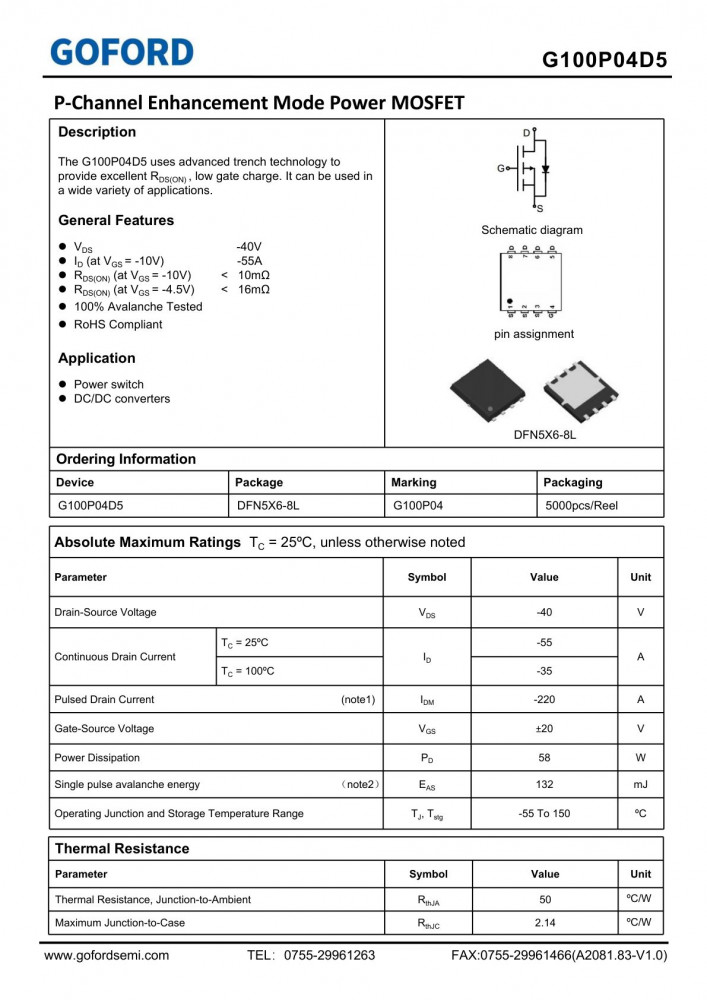 G100P04D5 datasheet page 1