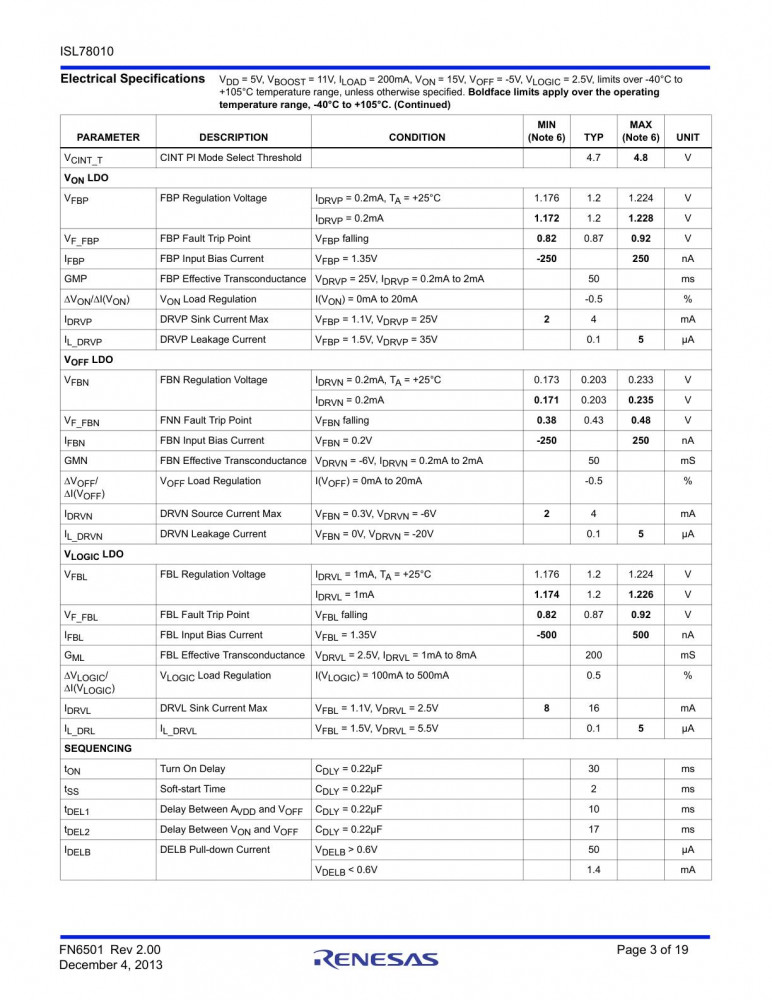 ISL78010ANZ datasheet page 3