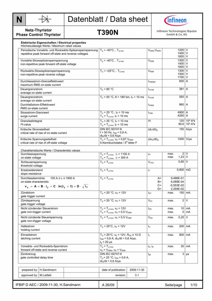 T390N12TOF datasheet page 1