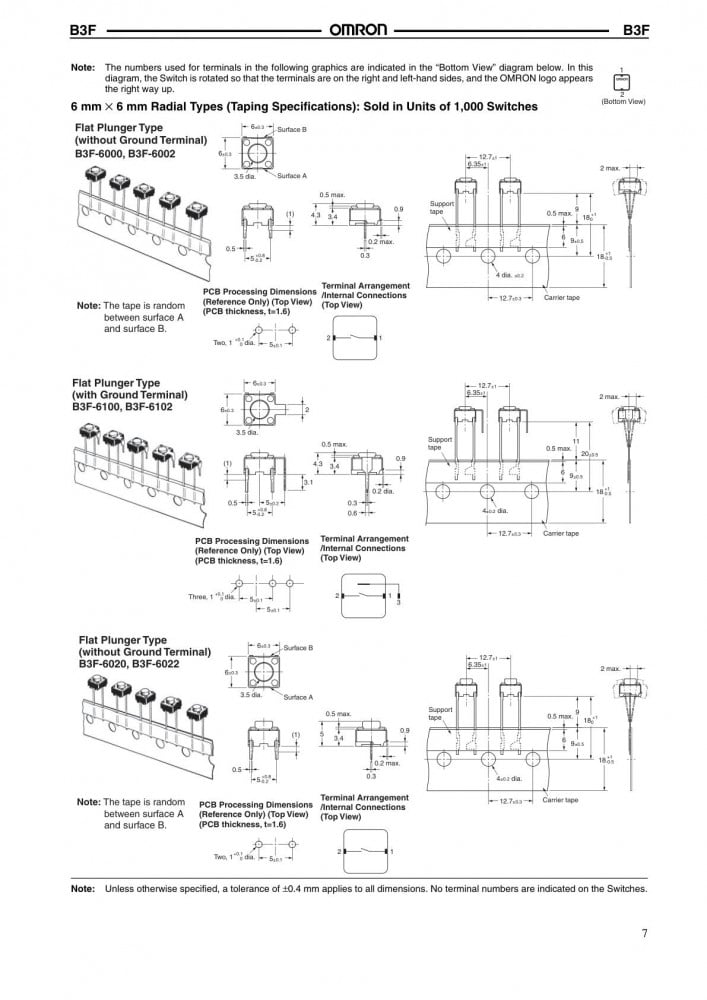 OMRON B3F datasheet page 7