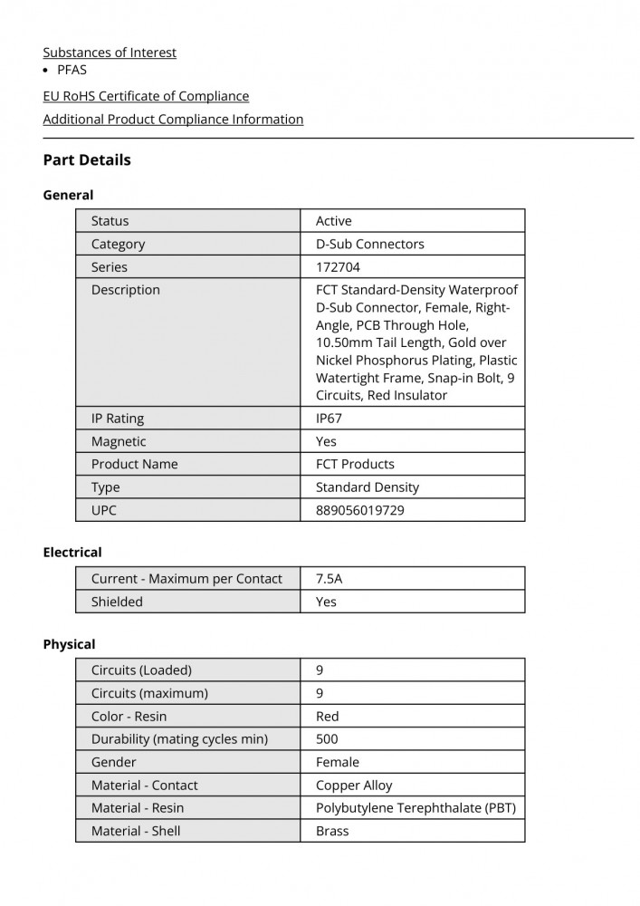 MOLEX 1727040061 technical document page 2