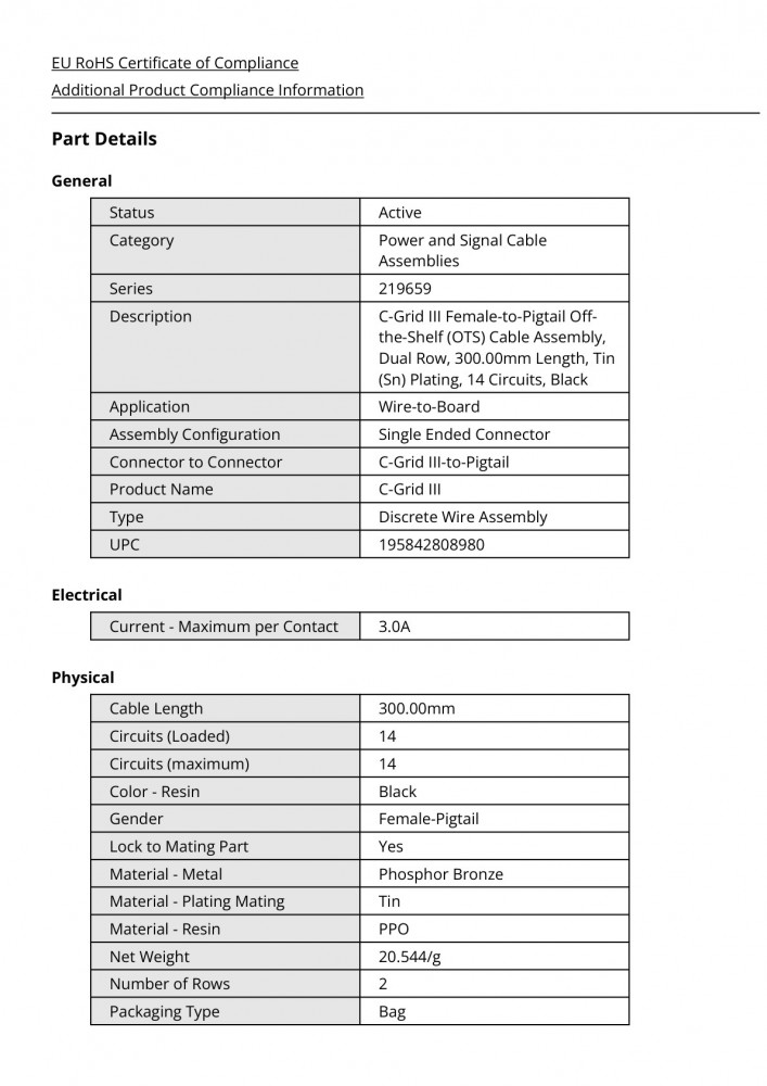 MOLEX 2196591143 drawing preview, page 2