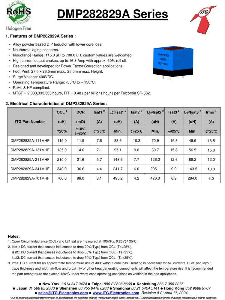 DMP282829A technical document page 1