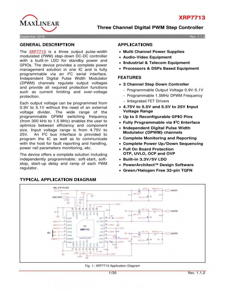 XRP7713 datasheet page 1