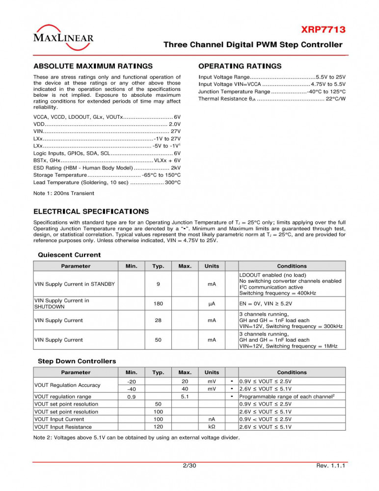 XRP7713 datasheet page 2