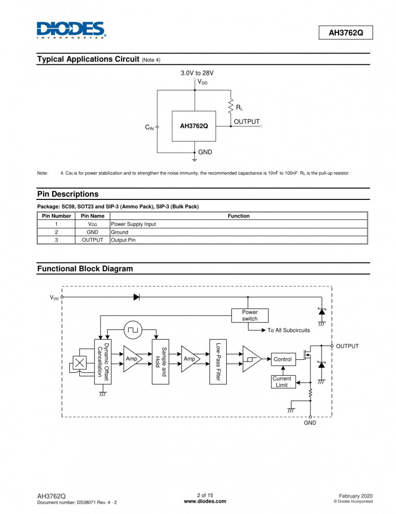 AH3762Q technical document page 2