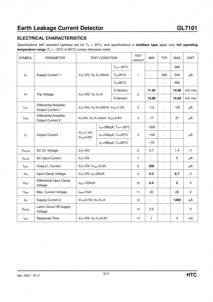 GL7101SD datasheet page 6