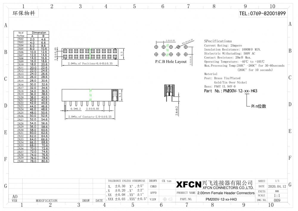 XFCN PM200V-12-22-H43 technical drawing preview