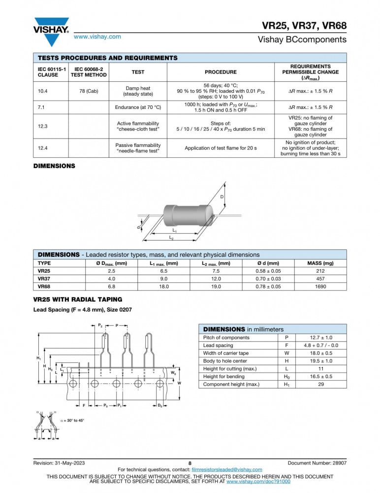 Vishay VR37 datasheet page 8