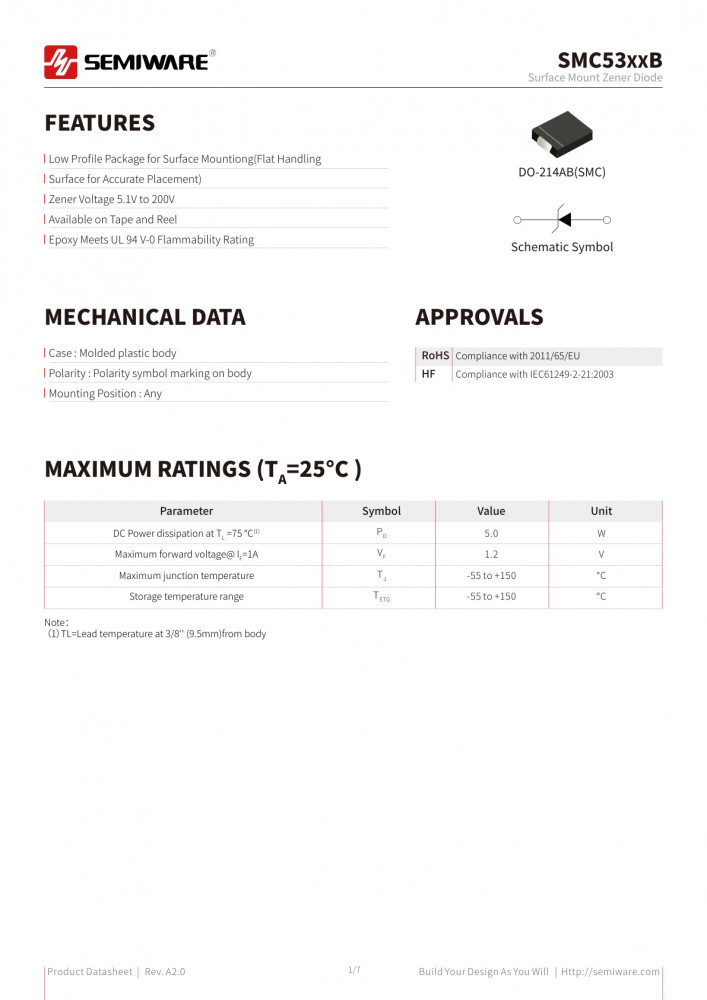 SMC5387B datasheet page 1