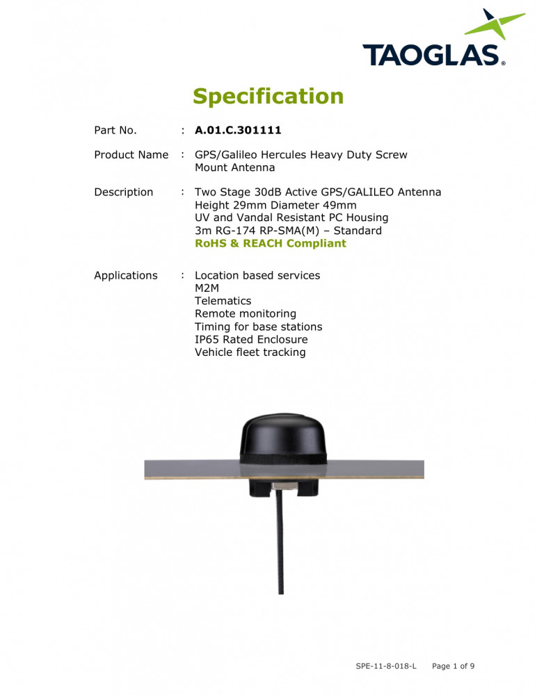 A.01.C.301111 datasheet page 1