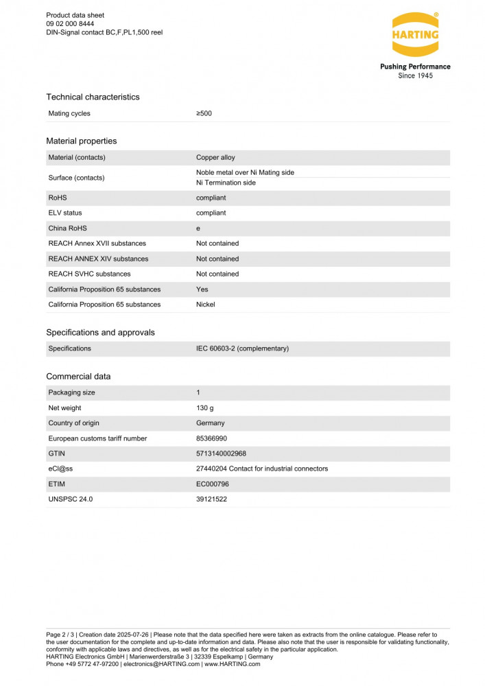 HARTING 09020008444 technical document page 2