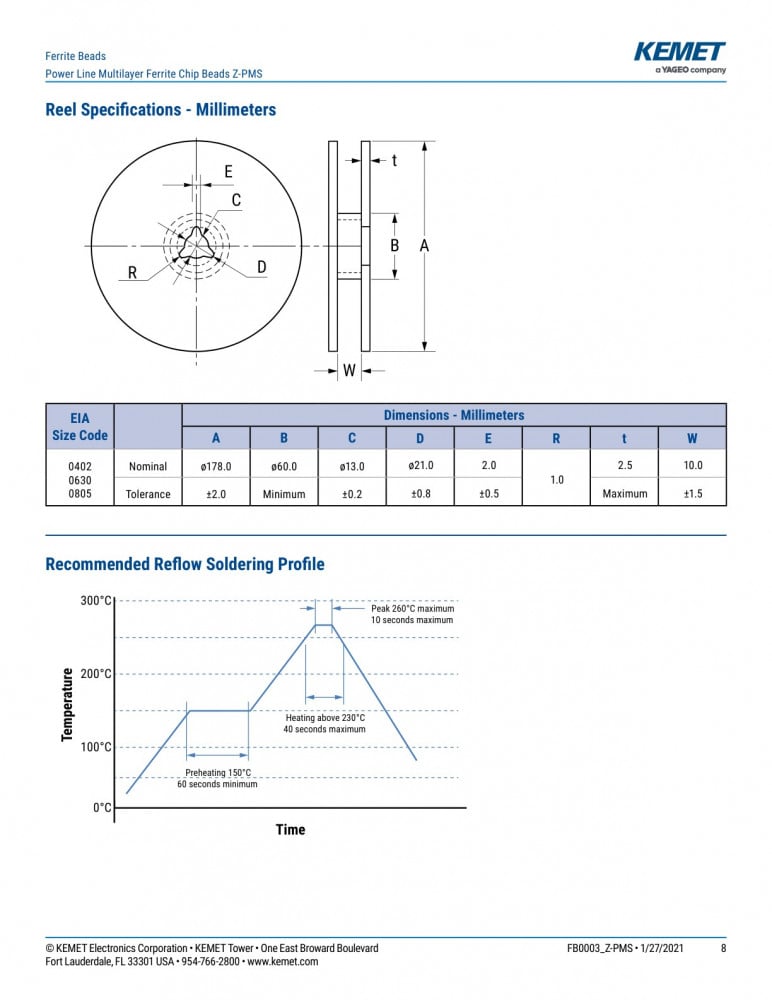 KEMET Z0603C121APMST datasheet page 8